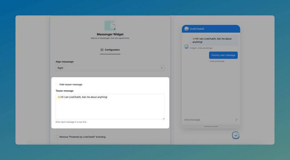 How to Customize Messenger Widget with LiveChatAI