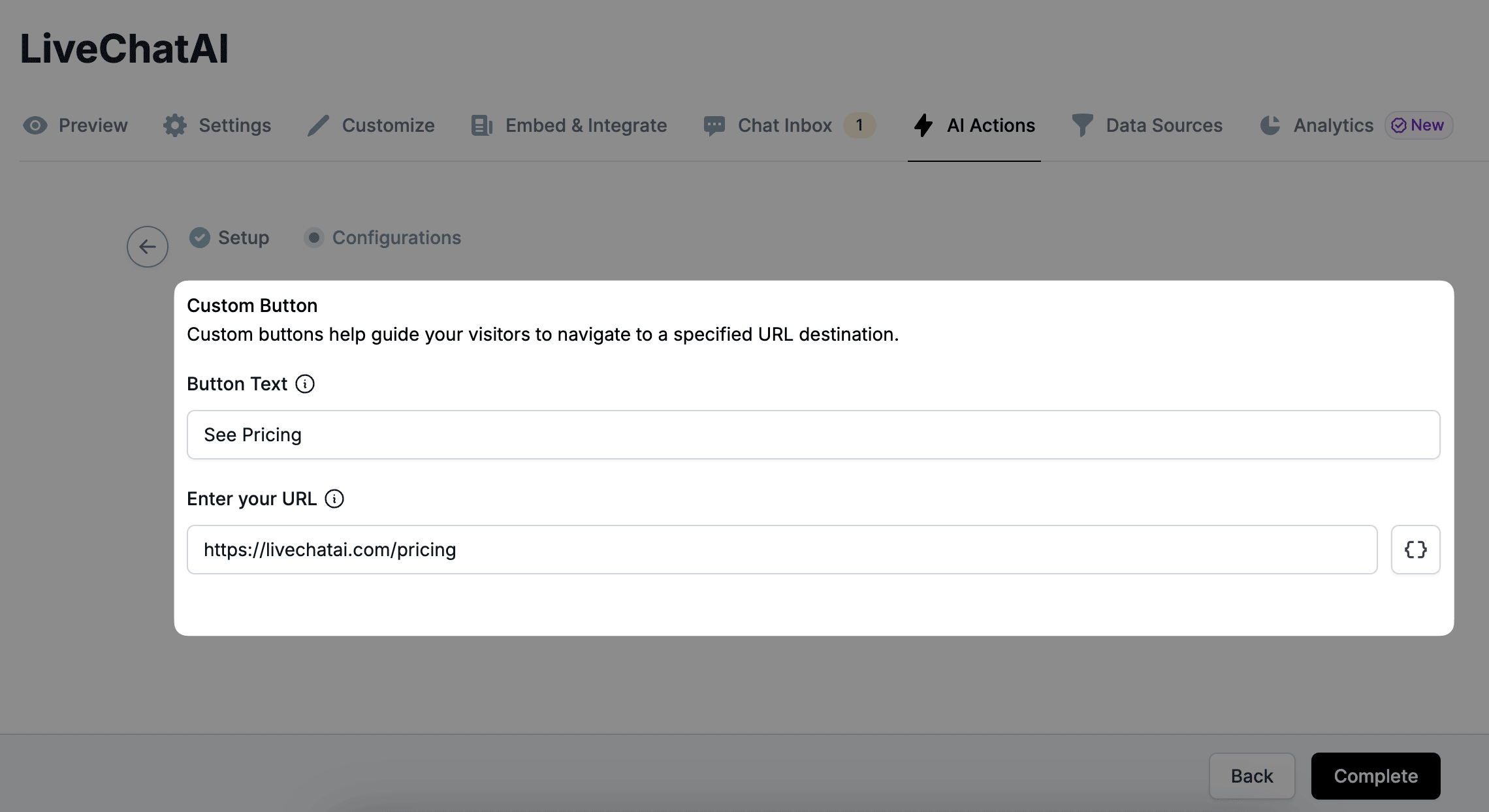 Custom Button AI Actions