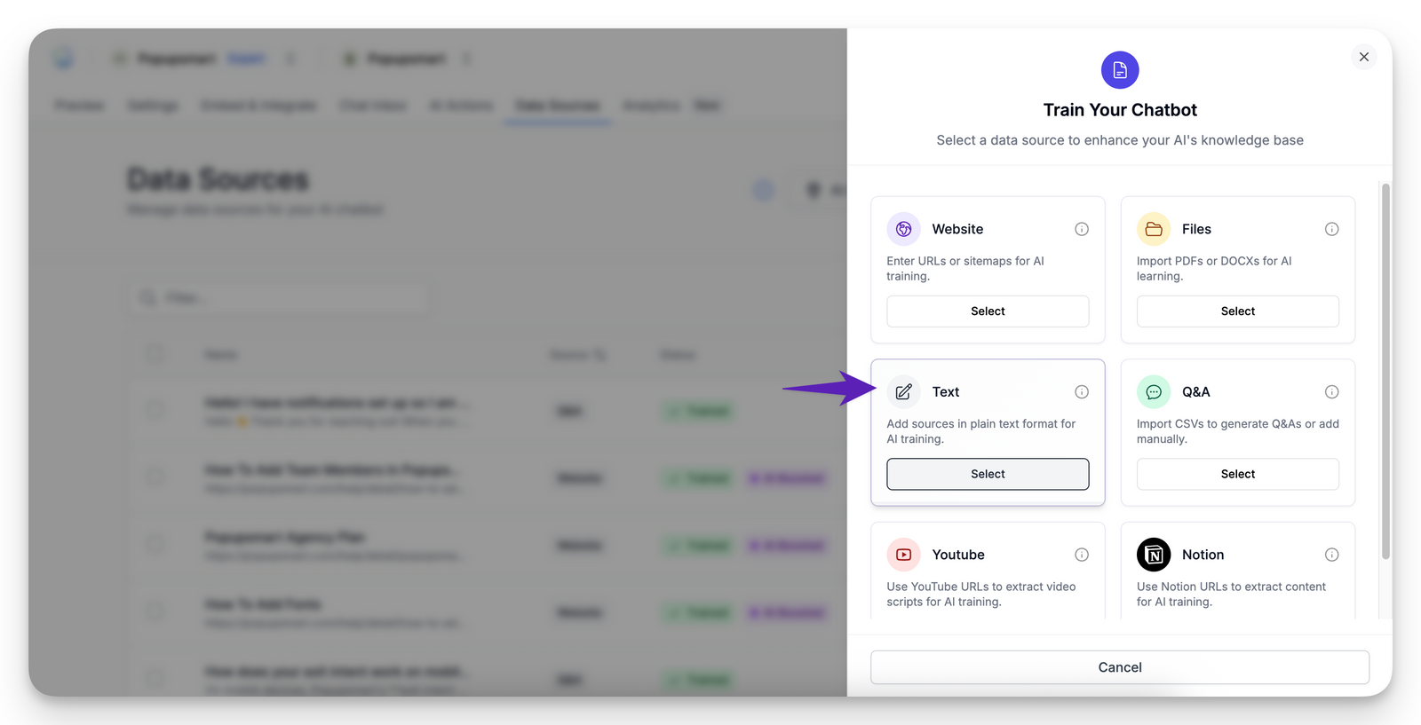 Adding Custom Text Content on LiveChatAI
