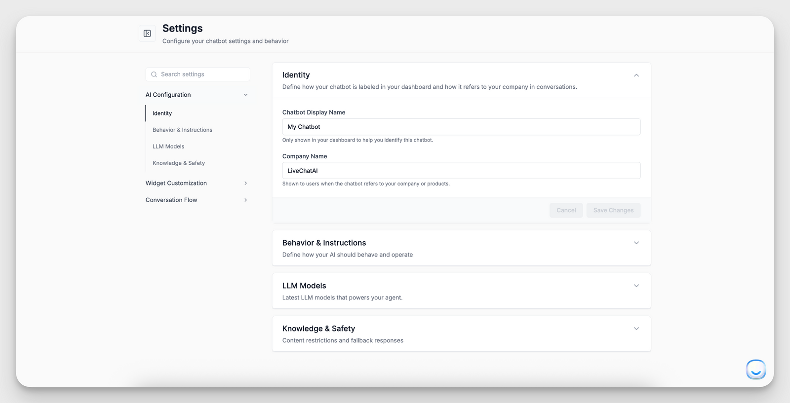 AI Configuration Settings