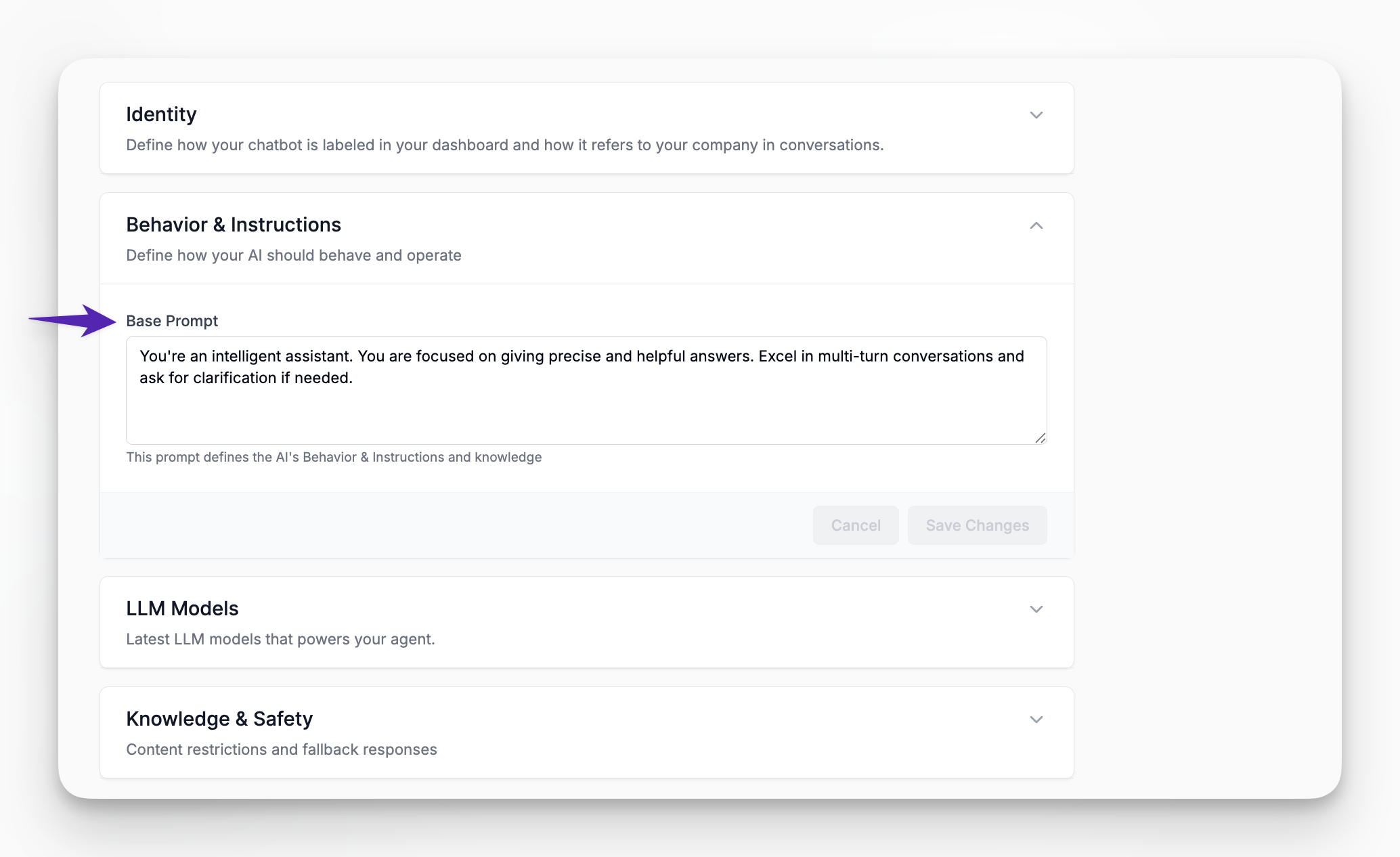 How to Arrange AI Base Prompt Settings on LiveChatAI?