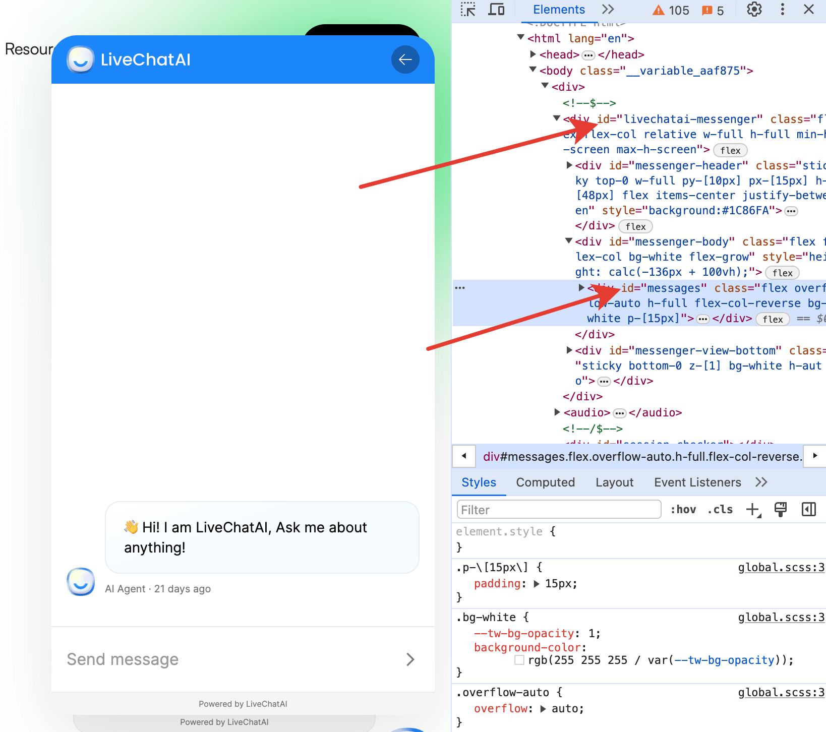 Adding CSS on Chat Box for Customization - LiveChatAI